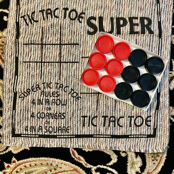 Toys | Supersized Woven Game Mat Checkers Tic Tac Toe Etc With ...